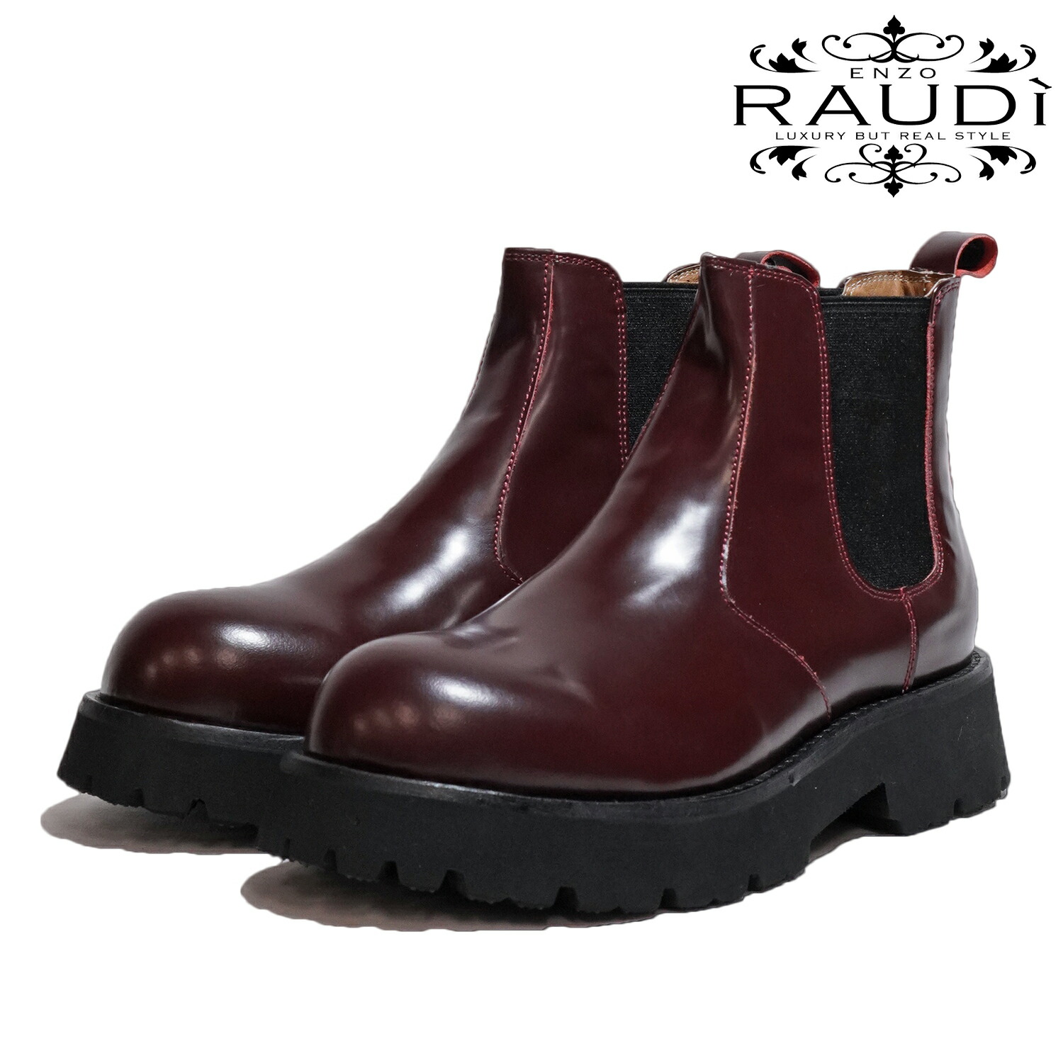 【楽天市場】【SALE】RAUDI ラウディ R-43202 WINE 厚底サイドゴアブーツ 本革 カジュアルシューズ 靴 ワイン：TOP ...