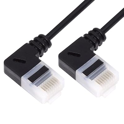 【楽天市場】超薄型スリムCat6イーサネットケーブル RJ45 左角度 25cm UTP ネットワークケーブル パッチコード 90度 Cat6a LAN ノートパソコンルーターTVボックス用 ...