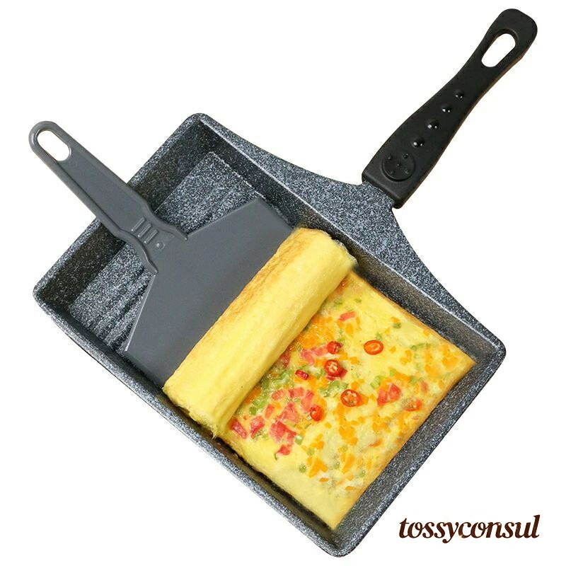 【楽天市場】新生活 ミニ玉子焼き 焦げ付かない 軽量 フライパン にくっつかない 玉子焼き器 ガス火対応 麦飯石 ターナー付き(31.5*21 ...