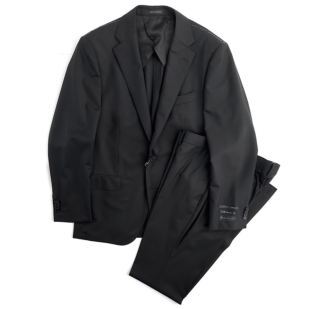 【楽天市場】HILTON【ヒルトン】Super 120’s 黒無地ウールスーツストレッチ 春夏 ブラックAB6・AB7サイズ：toto・noel