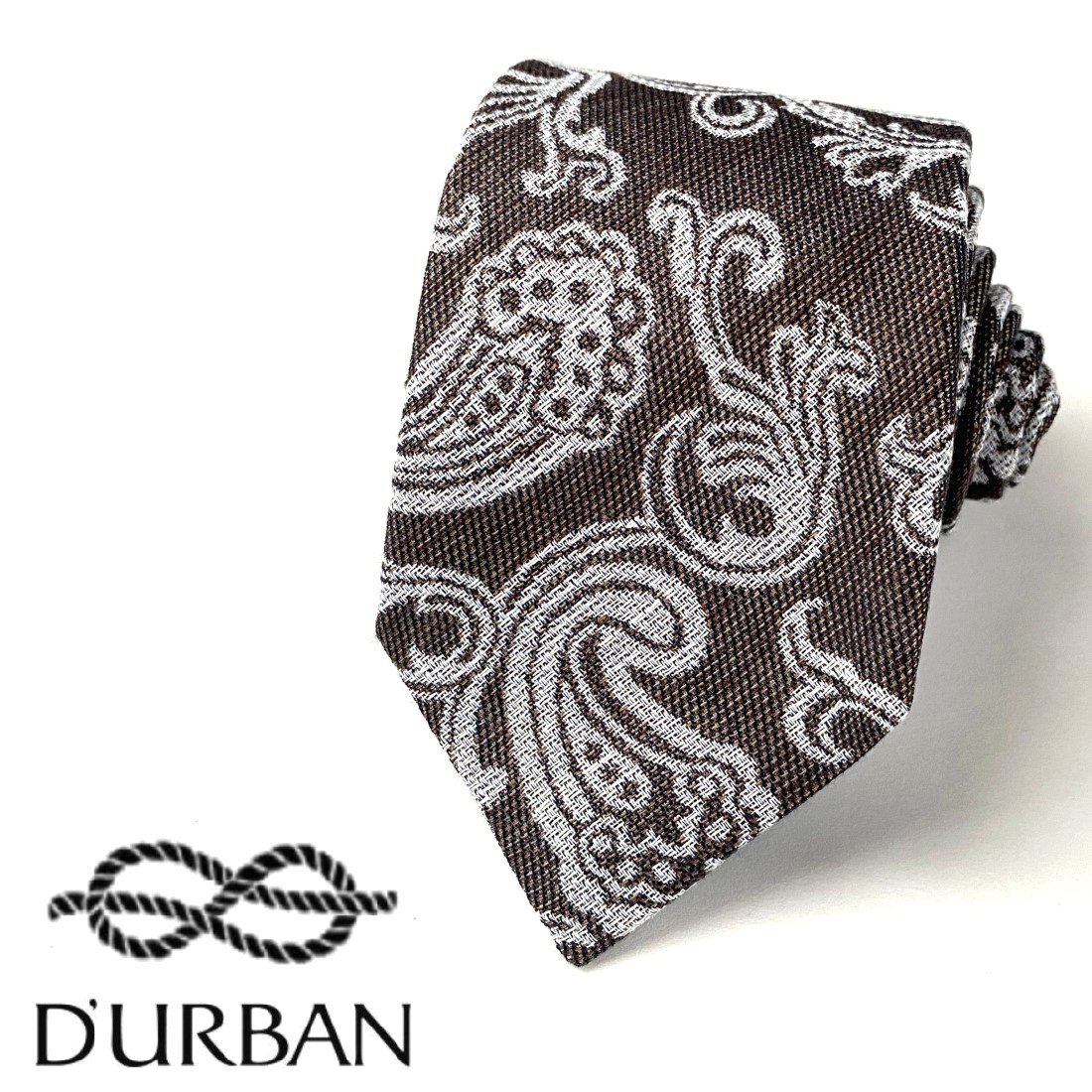 【楽天市場】D'URBAN【ダーバン】イタリア製ネクタイシルクリネンコットンペイズリー柄ブラウン系：toto・noel