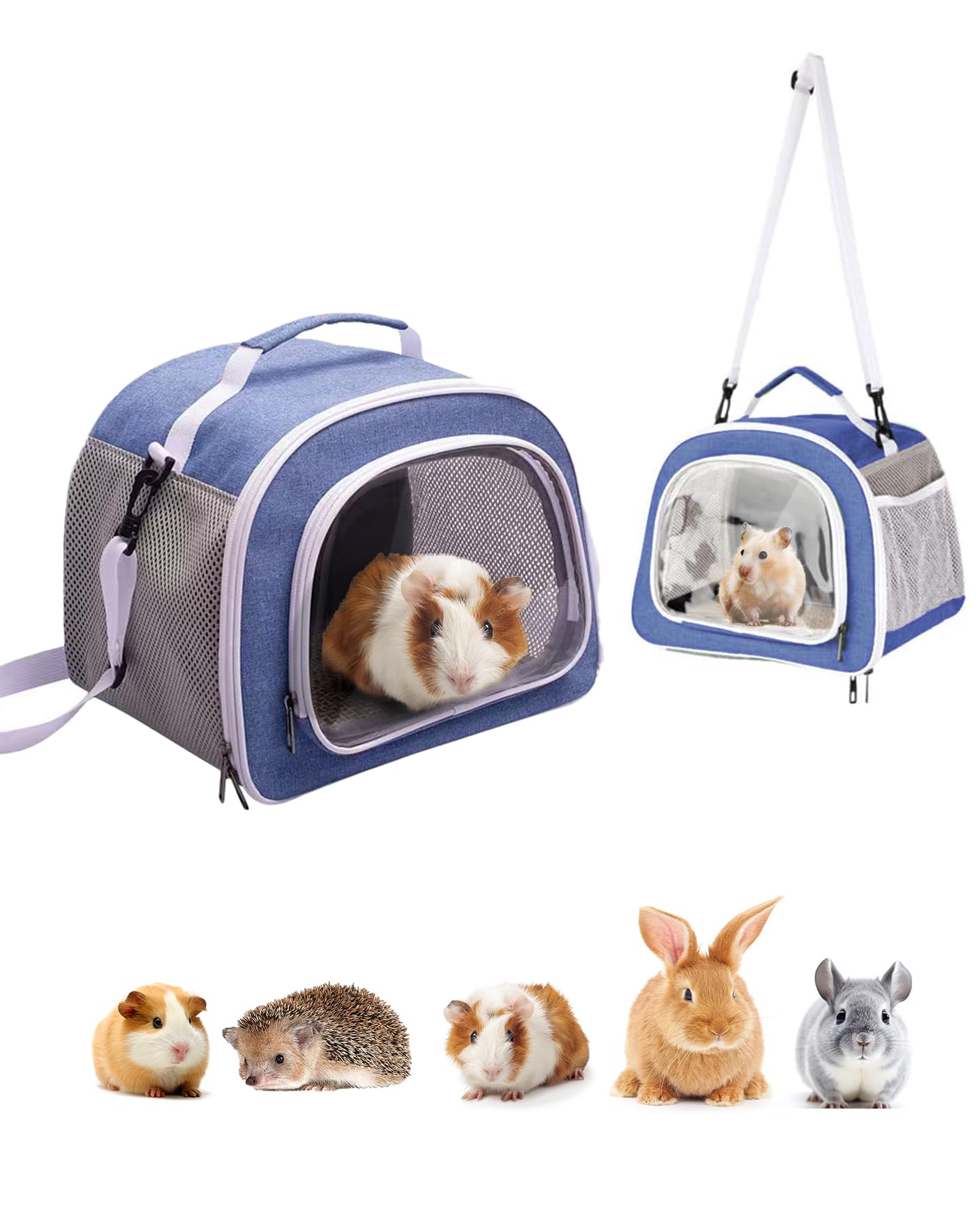 【楽天市場】【限定15%OFF】うさぎ キャリーバッグ 小動物キャリー モルモット デグー チンチラ お出かけケージ ショルダー 便利 ...