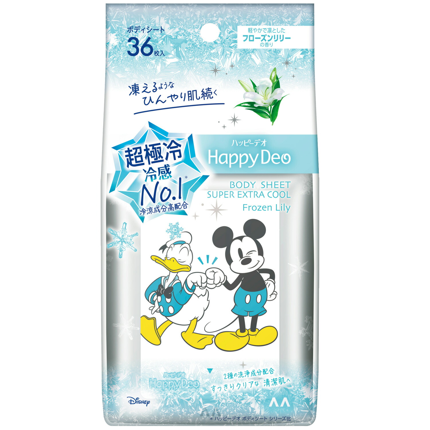 【楽天市場】ハッピーデオ ( mandom Happy Deo) ボディシート 超極冷 フローズンリリー 36枚：タウンマート