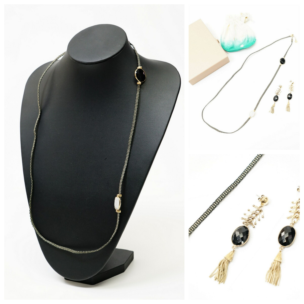 【楽天市場】GAS BIJOUX ガスビジュー ロング ネックレス タッセルピアス セット ストーン アクセサリー ブランド古着【中古 ...