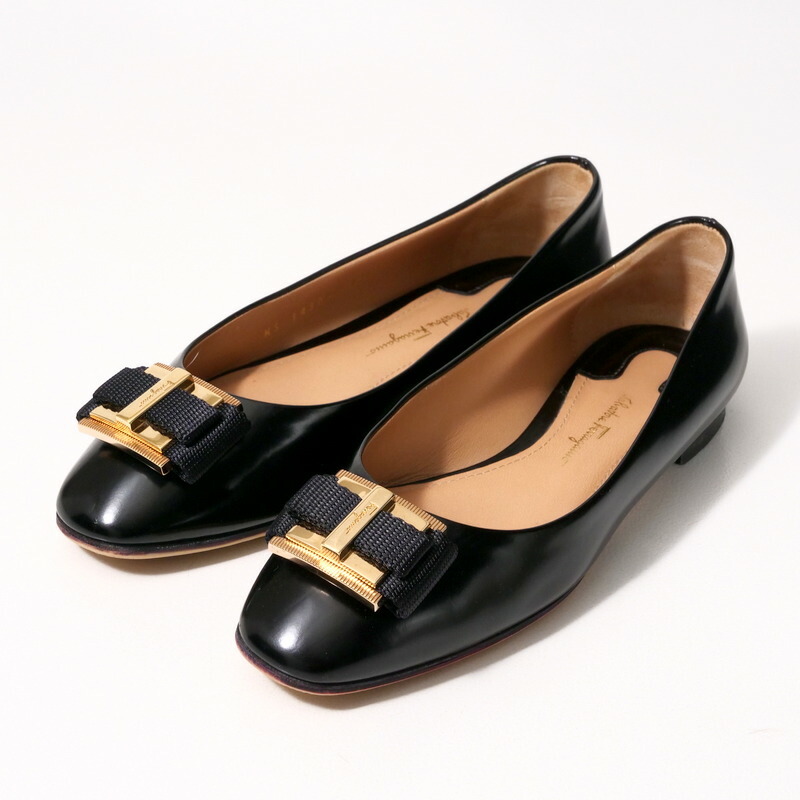 【楽天市場】Salvatore Ferragamo サルヴァトーレフェラガモ PRATO パンプス サイズ6 1/2C レザー フラット ...