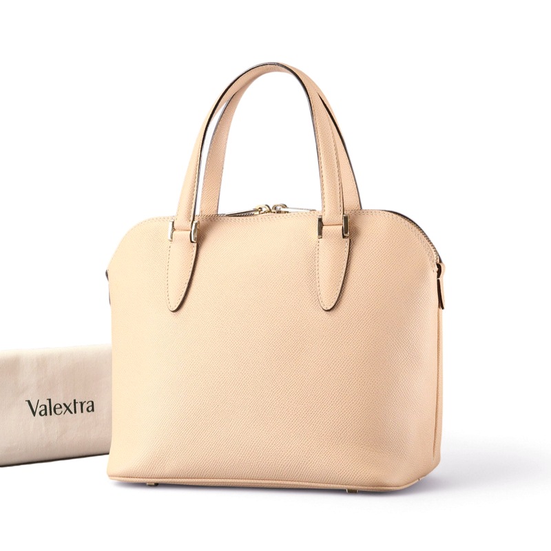 【楽天市場】Valextra ヴァレクストラ スモール 75th ハンドバッグ 鞄 レザー ピンクベージュ イタリア製 ブランド古着【中古 ...