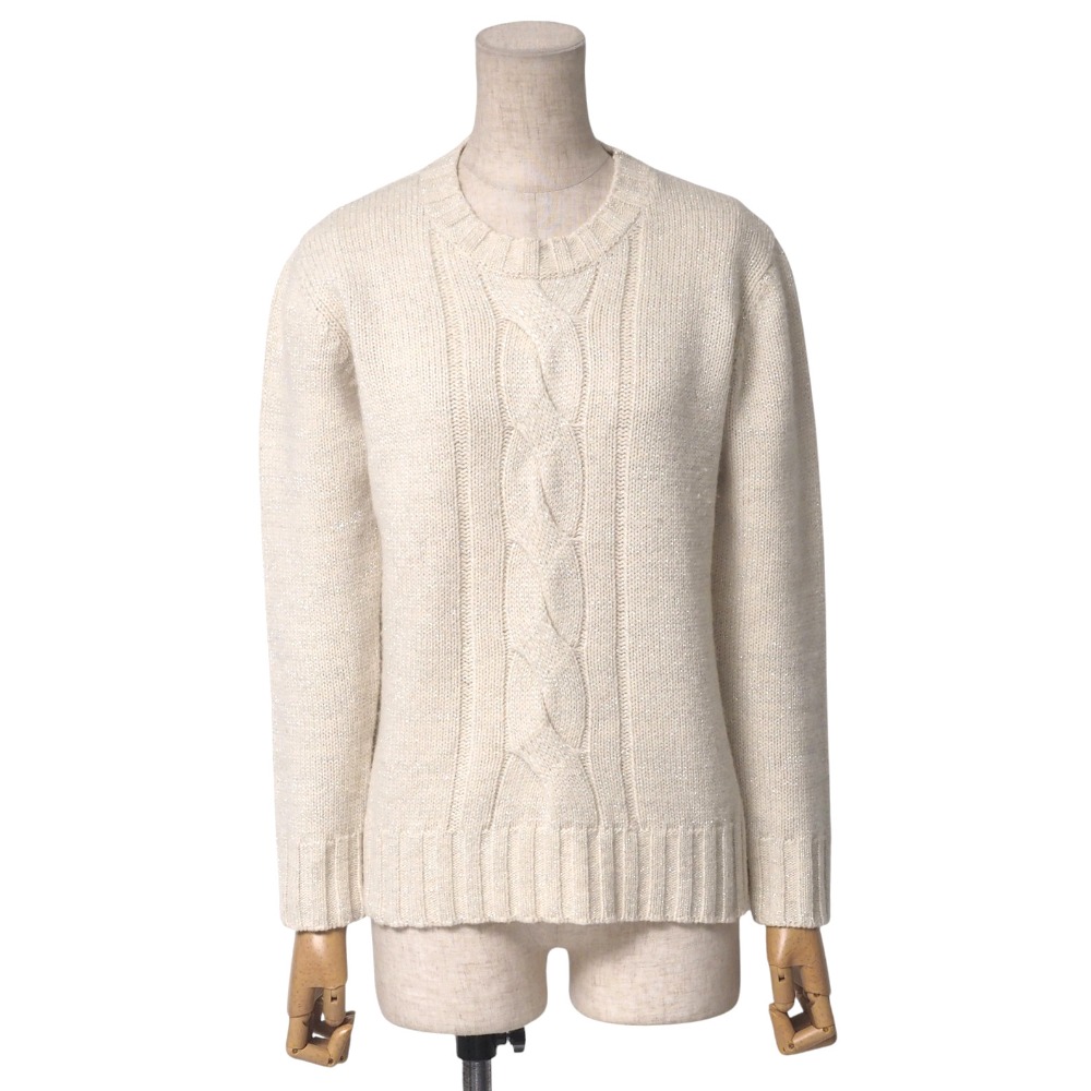 【楽天市場】BURBERRY バーバリー セーター サイズ2 ラメニット ケーブル編み クルーネック ブランド古着【中古】20250603/RA4981：トレード楽天市場店