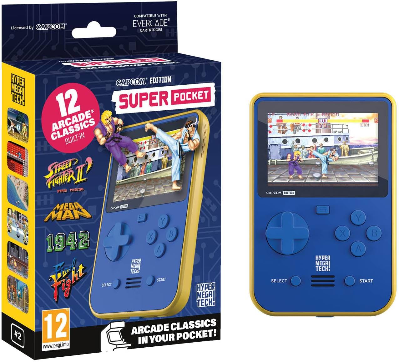 【楽天市場】携帯型レトロゲーム機 Hyper Mega Tech Super Pocket Capcom Edition Blaze ...