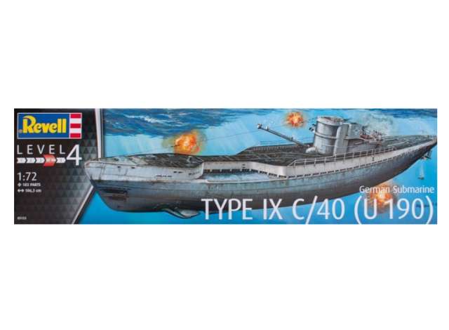 【楽天市場】ドイツ潜水艦 タイプIX C40 (U190) レベル4 プラモデルキット/Revell 1/72模型：ラストホビー
