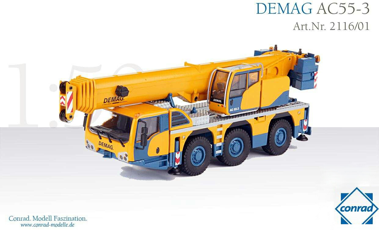 【楽天市場】Demag AC 55-3 mobile crane crane model /Conrad 1/50 ミニチュア 建設機械模型 ...