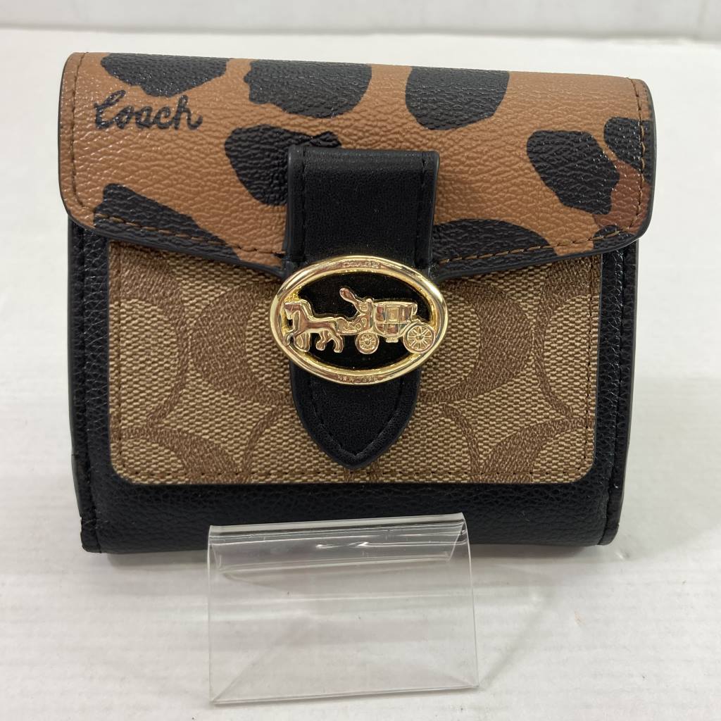 【楽天市場】【中古】コーチ 財布 COACH シグネチャー ヒョウ柄 モチーフ ジョージ スモール ウォレット 6260 04r7916 ...