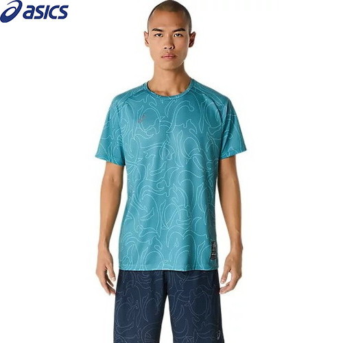 【楽天市場】【送料無料】【asics】アシックス 2031E994-401 ドライグラフィック半袖シャツ[ATLANTIS BLUE][半袖 ...