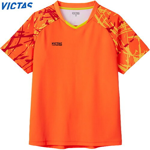 【楽天市場】 送料無料 【VICTAS】ヴィクタス 612502-2000 ストリーク スリーブ ユニセックス・男女兼用サイズ/ゲームシャツ[オレンジ]【卓球用品】卓球 ユニフォーム 試合用 ...