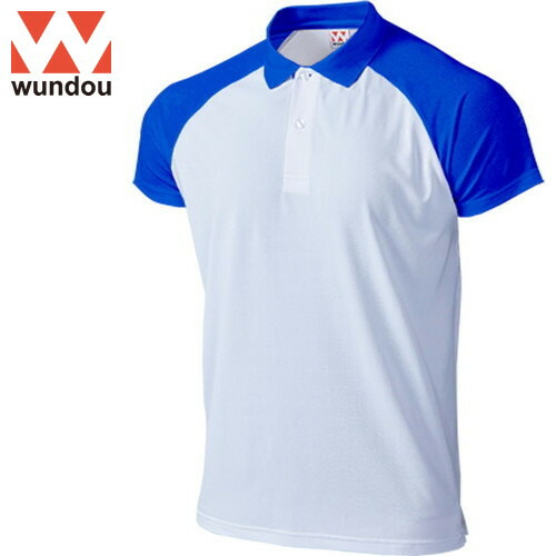 【楽天市場】【wundou】ウンドウ P1005C-0084 超軽量ドライラグランポロシャツ[ホワイト×ロイヤル][ポロシャツ/半袖/半そで/フライス襟/スポーツ/練習/トレーニング/クラブ ...