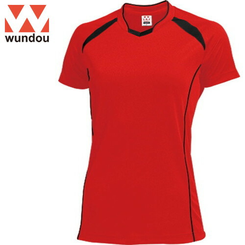 【楽天市場】【wundou】ウンドウ P1620-0092 バレーボールシャツ[レッド×ブラック][Tシャツ/ゲームシャツ/スポーツTシャツ/バレーボール/バレー部/メッシュ素材/ラグラン袖 ...