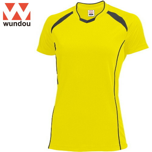 【楽天市場】【wundou】ウンドウ P1620-0093 バレーボールシャツ[イエロー×ダークグレー][Tシャツ/ゲームシャツ/スポーツTシャツ/バレーボール/バレー部/メッシュ素材 ...
