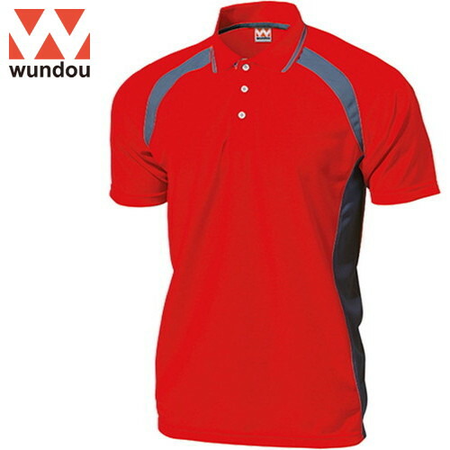 【楽天市場】【wundou】ウンドウ P1710-0011 ベーシックテニスシャツ[レッド][テニスシャツ/ポロシャツ/スポーツポロ/ラケット ...