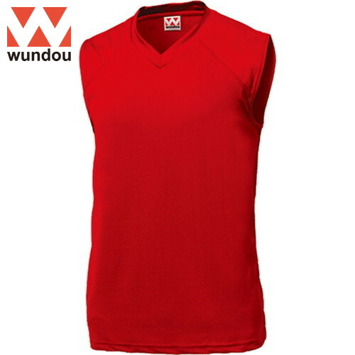 【楽天市場】【wundou】ウンドウ P1810-0011 ベーシックバスケットシャツ[レッド][バスケットシャツ/ゲームシャツ/ノースリーブ/バスケットボール/Vネックフライス編み/サイド ...