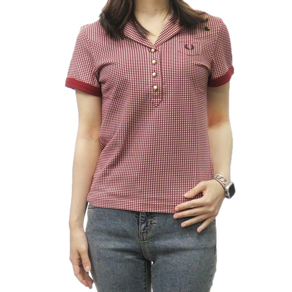 【楽天市場】FRED PERRY フレッドペリー × Amy Winehouse Foundation オープンカラー ポロシャツ ギンガム ...