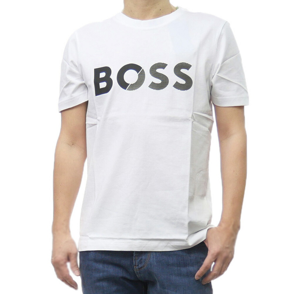 【楽天市場】HUGO BOSS ヒューゴボス クルーネック 半袖 Tシャツ 50530990 10269604 Tee Tape Logo ...