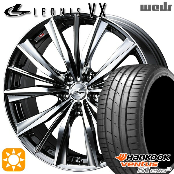 【楽天市場】【取付対象】225/35R19 88Y XL ハンコック veNtus S1 evo3 K127 Weds レオニス VX BMCMC (ブラックメタルコート ミラーカット) 19 ...