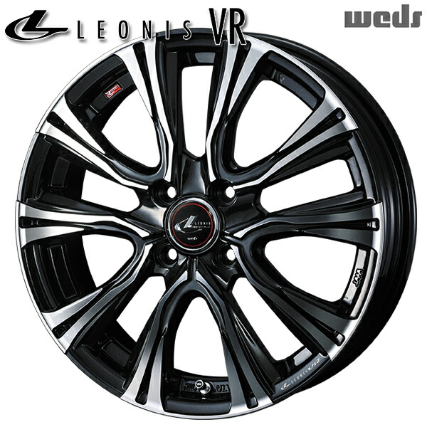 【楽天市場】17インチ 6.5J 4H100 +50 Weds ウェッズ レオニス VR PBMC（パールブラック/ミラーカット） アルミホイール単品 4本（1台分）送料無料/代金引換不可 ...