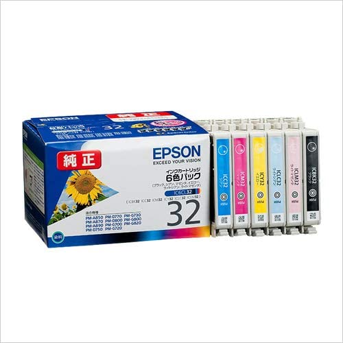 【楽天市場】【EPSON純正品】エプソン EPSON インクカートリッジ ヒマワリ IC6CL32 6色パック：トレジャー24