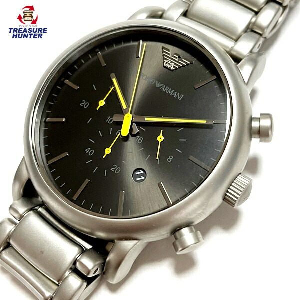 【楽天市場】【中古】エンポリオアルマーニ メンズ 腕時計 AR11324 シルバー 黒文字盤 ブラック クォーツ EMPORIO ARMANI ...