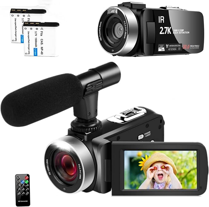 【楽天市場】ビデオカメラ デジタルカメラ Fhd 2 7k 30mp 16倍デジタルズーム 外付けマイク Youtubeカメラhdmi出力ir