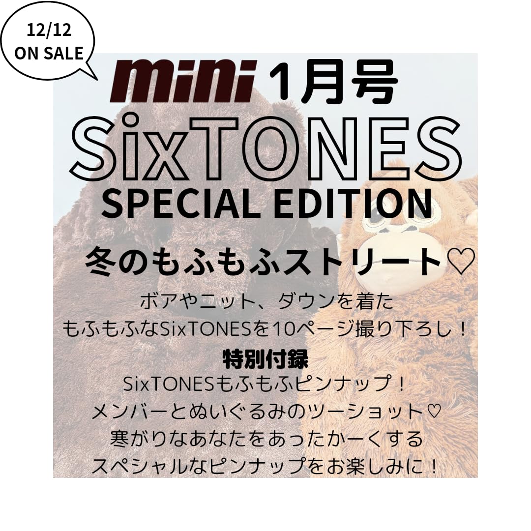 【楽天市場】mini(ミニ) 2025年1月号増刊SixTONES SPECIAL EDITION：TRIBUTY