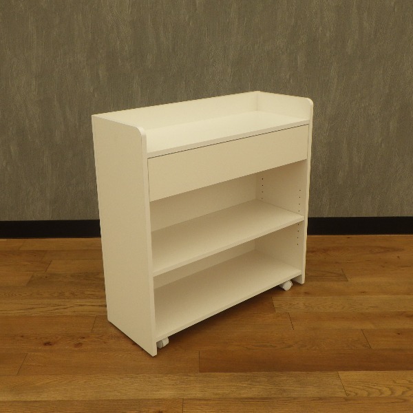 【楽天市場】【送料無料！】 キッチン収納 ホワイト カウンター下に隠せる レンジ台 引き出し カップボード ダイニングボード 食器棚：中古 ...