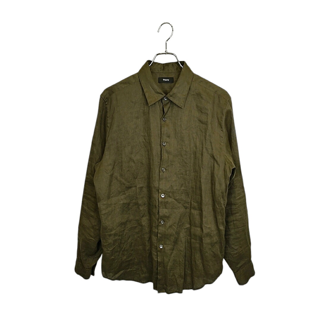 【楽天市場】【中古】THEORY セオリー リネン シャツ 02-3108007-690-904 M カーキ：TRIGGER 楽天市場店