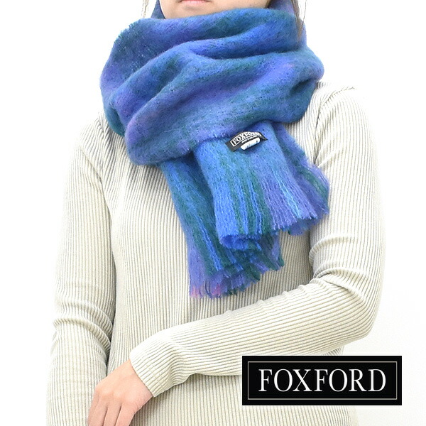 【楽天市場】FOXFORD フォックスフォード チェックモヘアスカーフ ストール ショール 26190-C レディース【ブルーパープル】【送料 ...