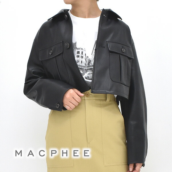 【楽天市場】【セール/50%OFF】MACPHEE マカフィー レザーライク ショートジャケット レギュラーカラーブルゾン 44-07232 ...