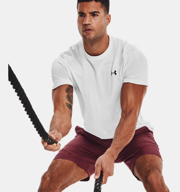 【楽天市場】アンダーアーマー メンズ Tシャツ Men's UA Seamless Short Sleeve - White/Black ...