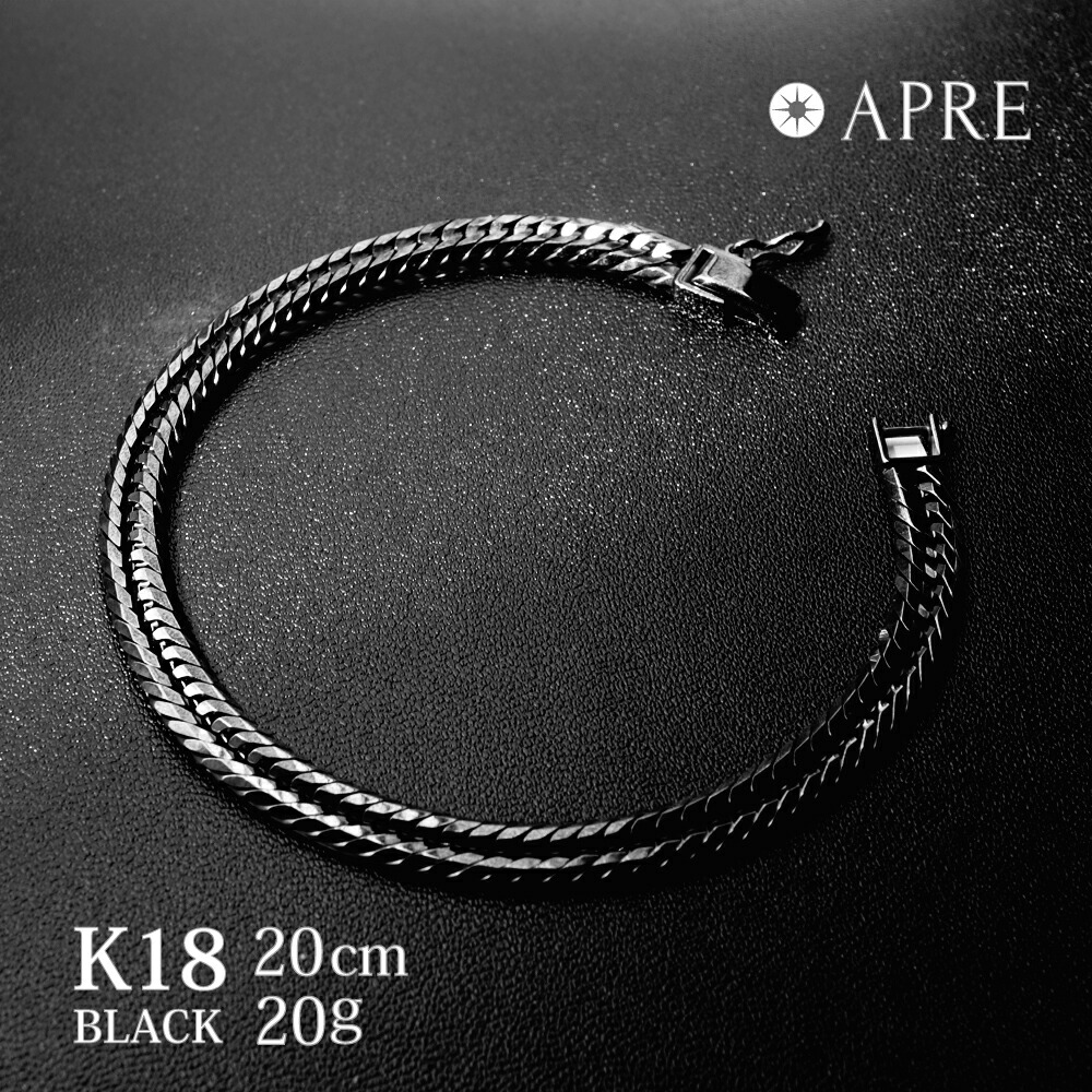 【楽天市場】【当店限定】 K18 ブラック 喜平 ブレスレット トリプル12面 20cm 20g 造幣局 キヘイ 12面トリプル 18金 750 K18YG ルテニウム 喜平ブレスレット 黒 ...