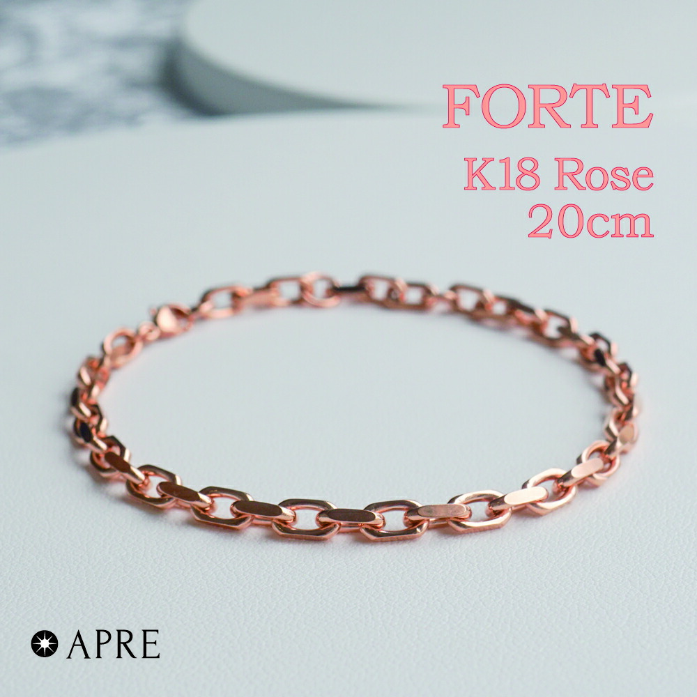 【楽天市場】K18PGブレスレット フォルテ K18ローズゴールド ブレスレット 20cm 小豆チェーン 18金 750 K18ピンクゴールド K18PG デザインチェーン 国産ジュエリー ...