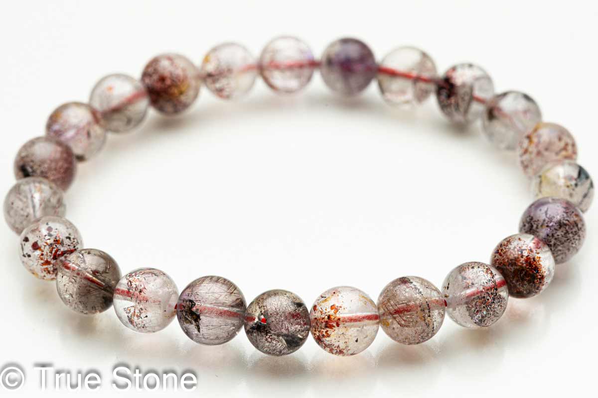 【楽天市場】AAA スーパーセブン ブレスレット 7.4mm-7.9mm メロディーストーン セイクリッドセブン レピドクロサイト ゲーサイト アメジスト スモーキークォーツ：True Stone