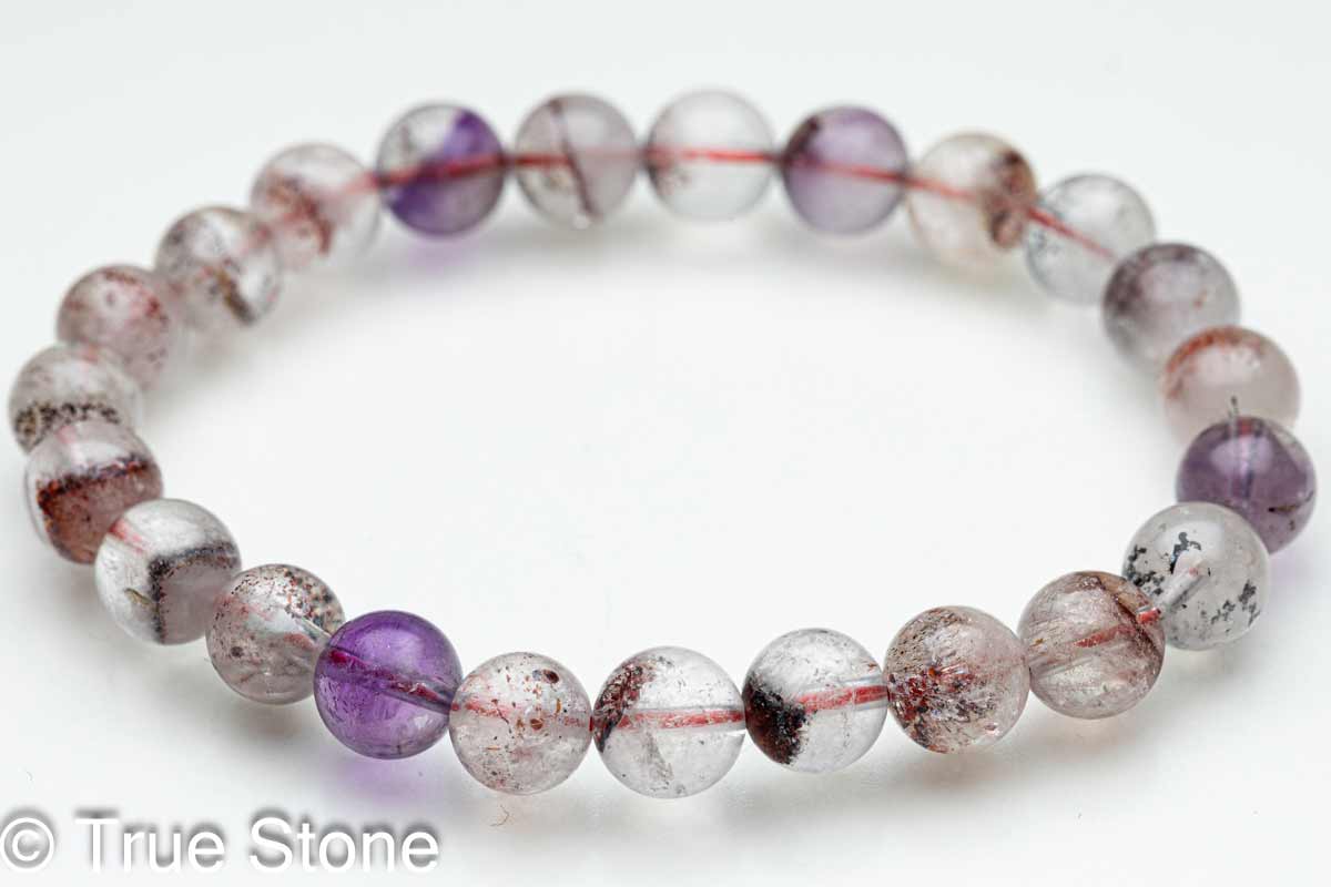 【楽天市場】スーパーセブン ブレスレット 7.4mm-7.9mm メロディーストーン セイクリッドセブン ルチル ゲーサイト アメジスト スモーキークォーツ：True Stone