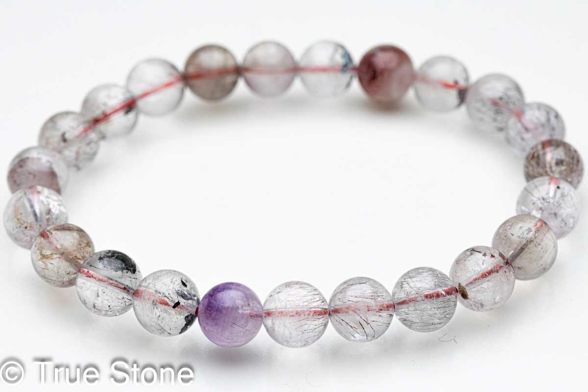 【楽天市場】スーパーセブン ブレスレット 7.5mm-7.9mm メロディーストーン セイクリッドセブン ルチル ゲーサイト アメジスト スモーキークォーツ：True Stone