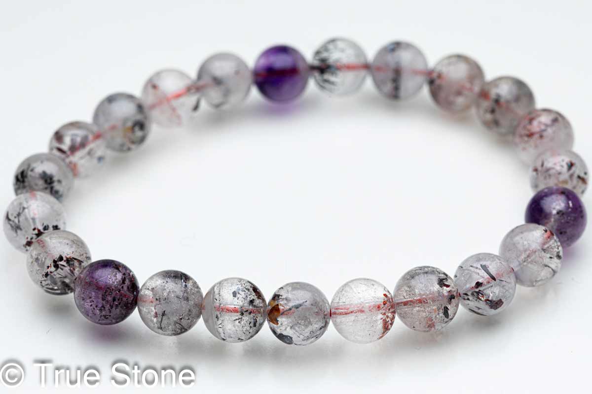 【楽天市場】スーパーセブン ブレスレット 7.6mm-7.9mm メロディーストーン セイクリッドセブン ルチル ゲーサイト アメジスト スモーキークォーツ：True Stone