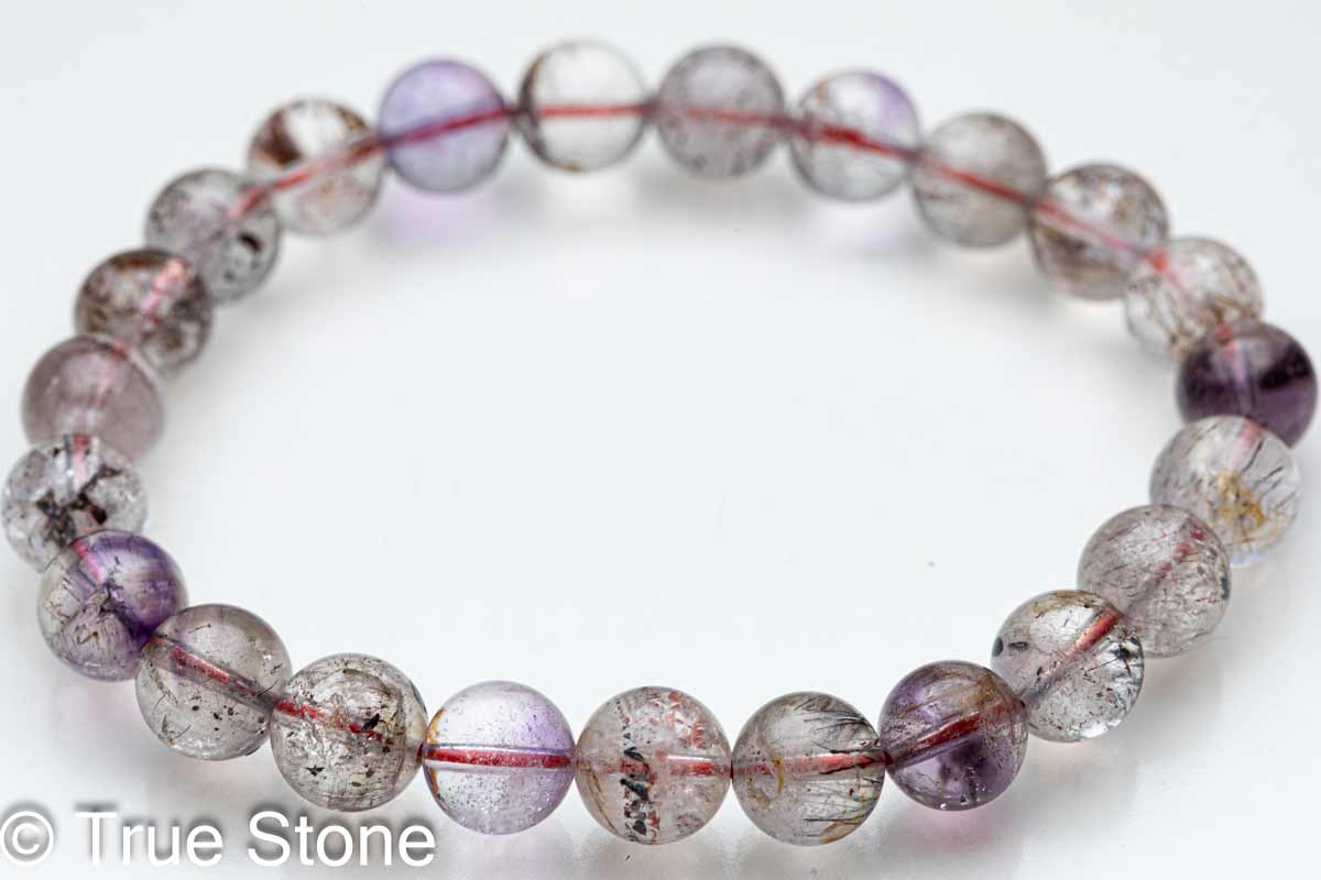 【楽天市場】スーパーセブン ブレスレット 7.5mm-7.9mm メロディーストーン セイクリッドセブン ルチル ゲーサイト アメジスト スモーキークォーツ：True Stone