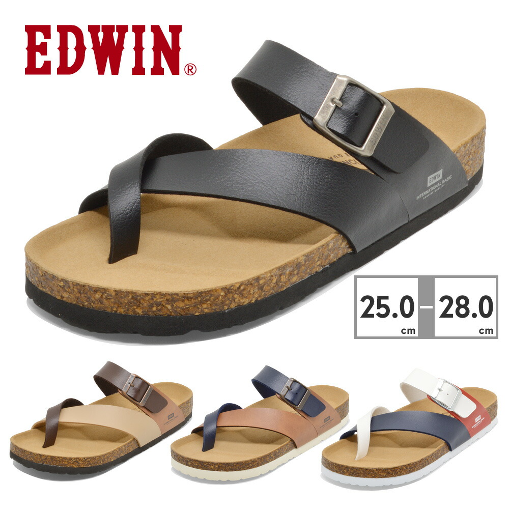 【楽天市場】【スーパーセール】 【全国送料無料】 EDWIN サンダル メンズ EB1003 エドウィン 2025春夏 コンフォート つっかけ ベルト 天然コルク：つるや