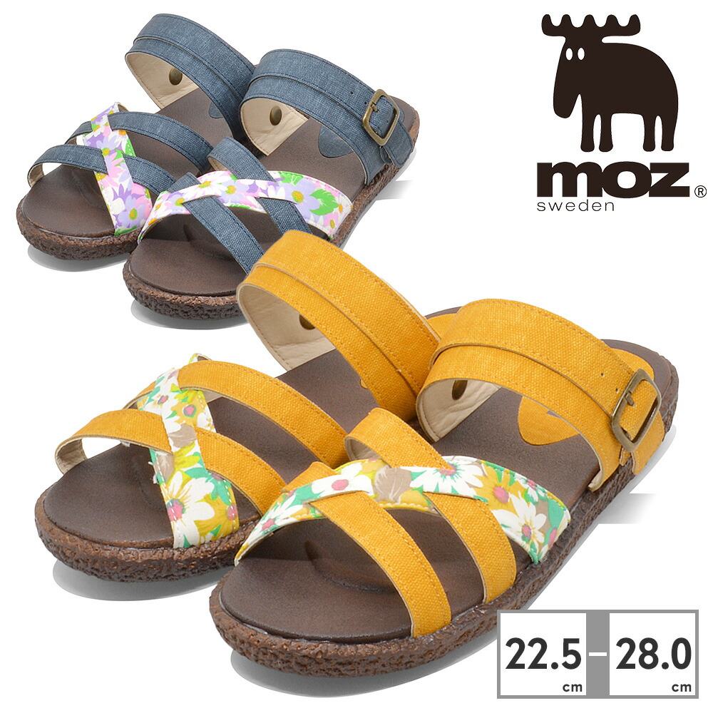 【楽天市場】【お買い物マラソン】 【全国送料無料】 MOZ サンダル レディース 23496 モズ 2024春夏 花がら：つるや