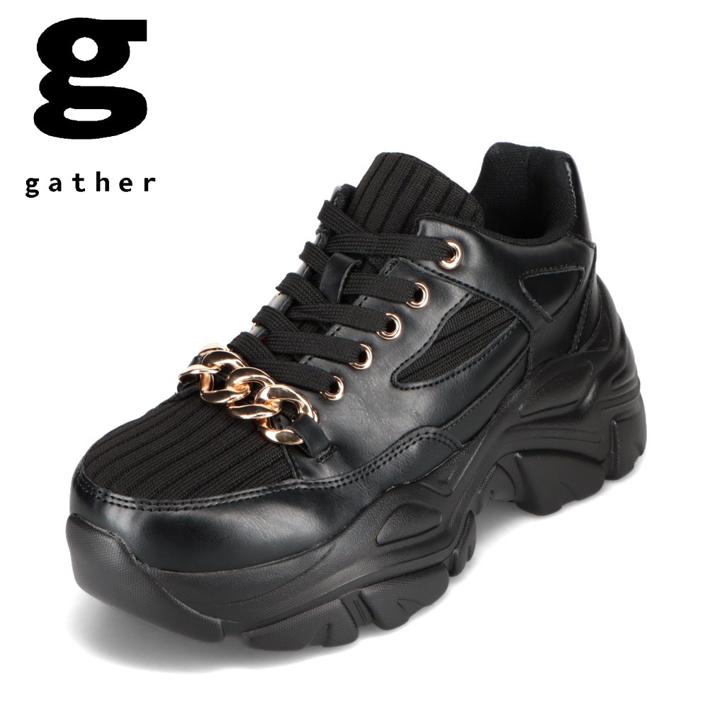 【楽天市場】ギャザー gather G-105 レディース靴 靴 シューズ 2E相当 スニーカー ダッドスニーカー ボリュームソール 厚底 ...