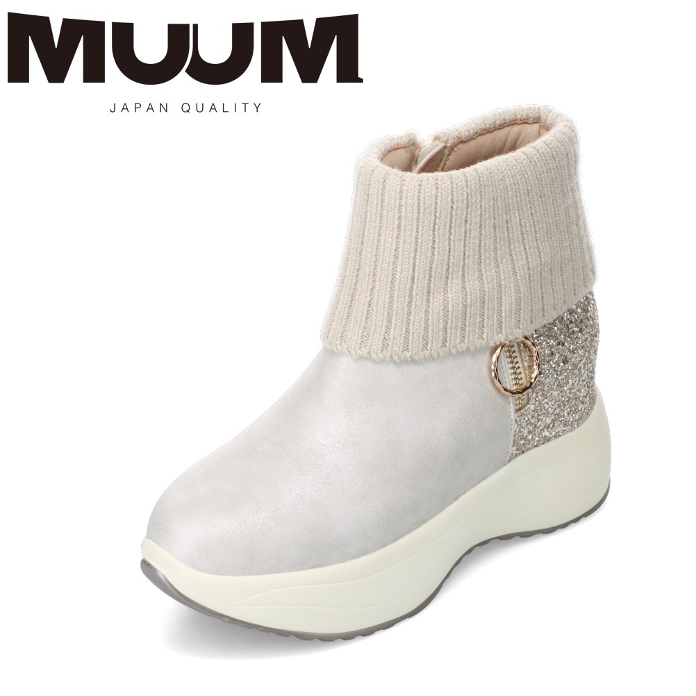 【楽天市場】ムーム MUUM MM304 レディース靴 靴 シューズ 2E相当 ブーツ ショート ニット 厚底 ジッパー ファスナー チャック ...