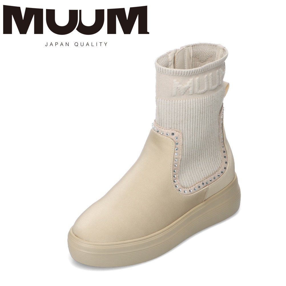 【楽天市場】ムーム MUUM MM1747 レディース靴 靴 シューズ 2E相当 ブーツ ショート ミドル丈 ミッドカット ニット ソックス ...