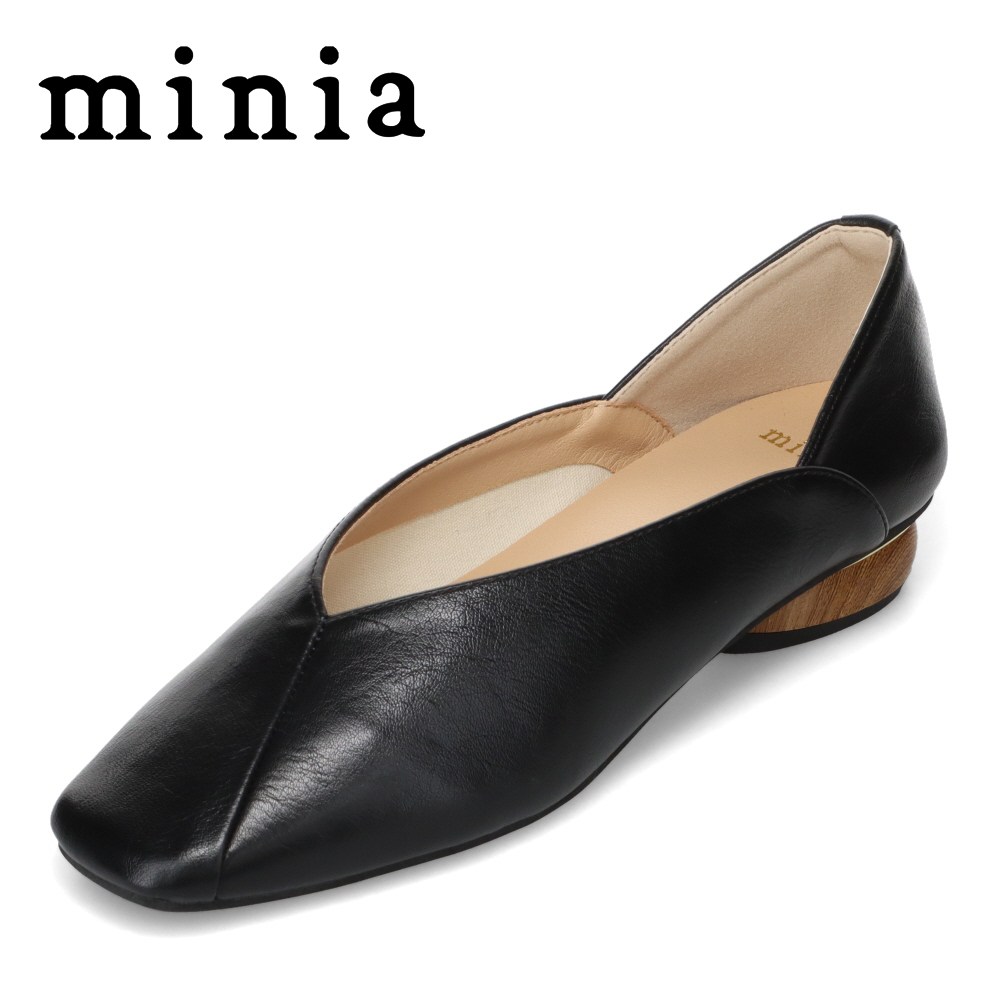 【楽天市場】【全品P15倍！15日00:00～24H限定】ミニア minia EC-0010 レディース靴 靴 シューズ 2E相当 パンプス ローヒール バブーシュ 2WAY Vカット モード ...
