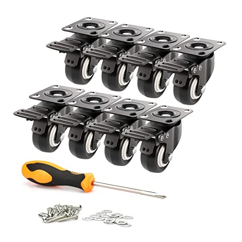 【楽天市場】Homhoo 2インチ キャスター 車輪 ブレーキ付き 高耐久性 単個耐荷重68kg 360度回転 静音 8個セット ミュート ...