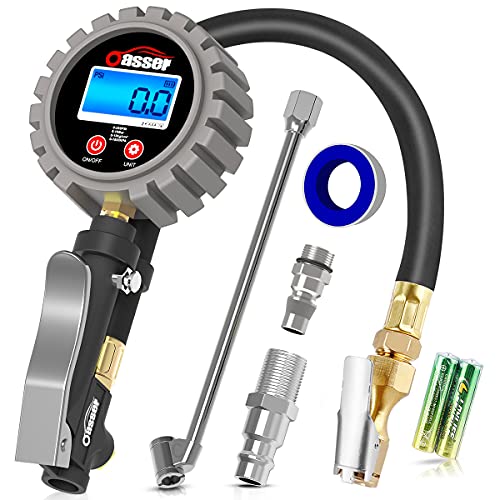 【楽天市場】Oasser エアゲージ デジタル式 エアチャックガン 1800kPa 255PSI タイヤゲージ 空気入れ 空気抜き 測定 P5 ...